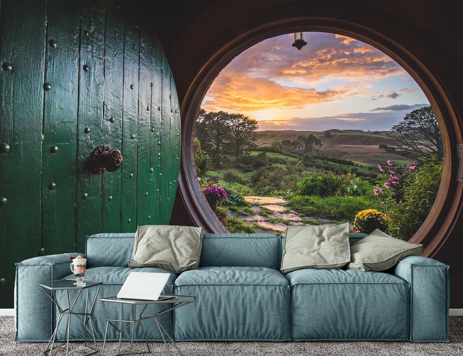 Wall Murals Hobbit House Mural Wallpaper Print Peel & - Etsy UK