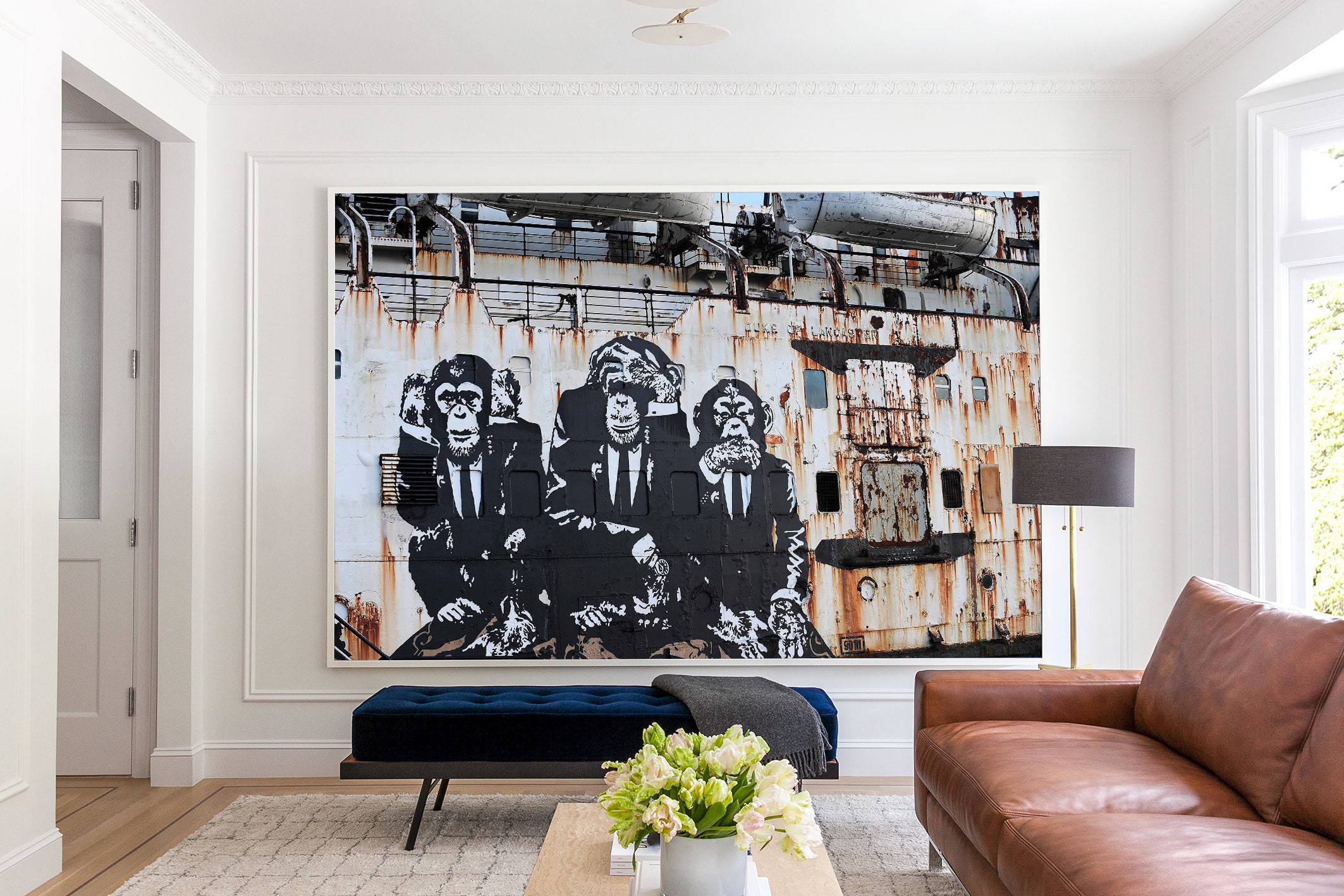Three Monkeys Vinyl Wallpaper Wise Monkeys Print Artist - Etsy Canada