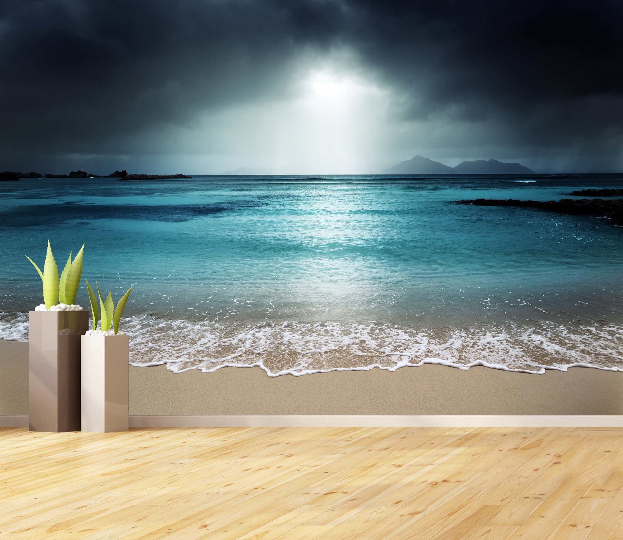 Tropical Wallpaper Sea Wallpaper Beach Wallpaper Vinyl - Etsy Canada