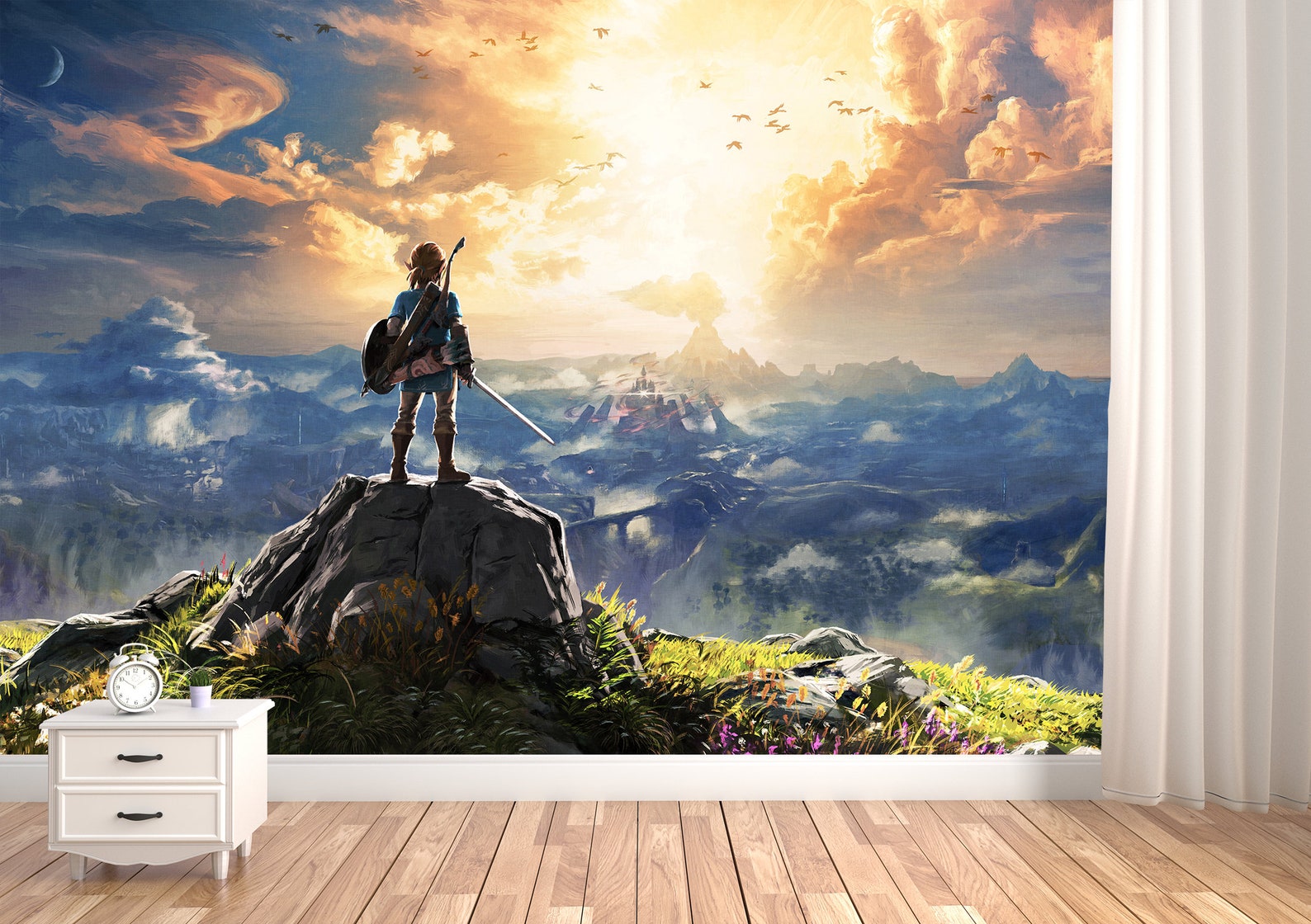 Zelda Wallpaper Zelda Mural Legend of Zelda Vinyl Wallpaper | Etsy