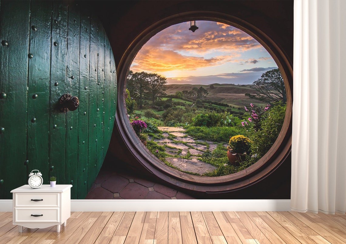 Wall Murals - Hobbit House Mural - Wallpaper Print - Peel and Stick ...