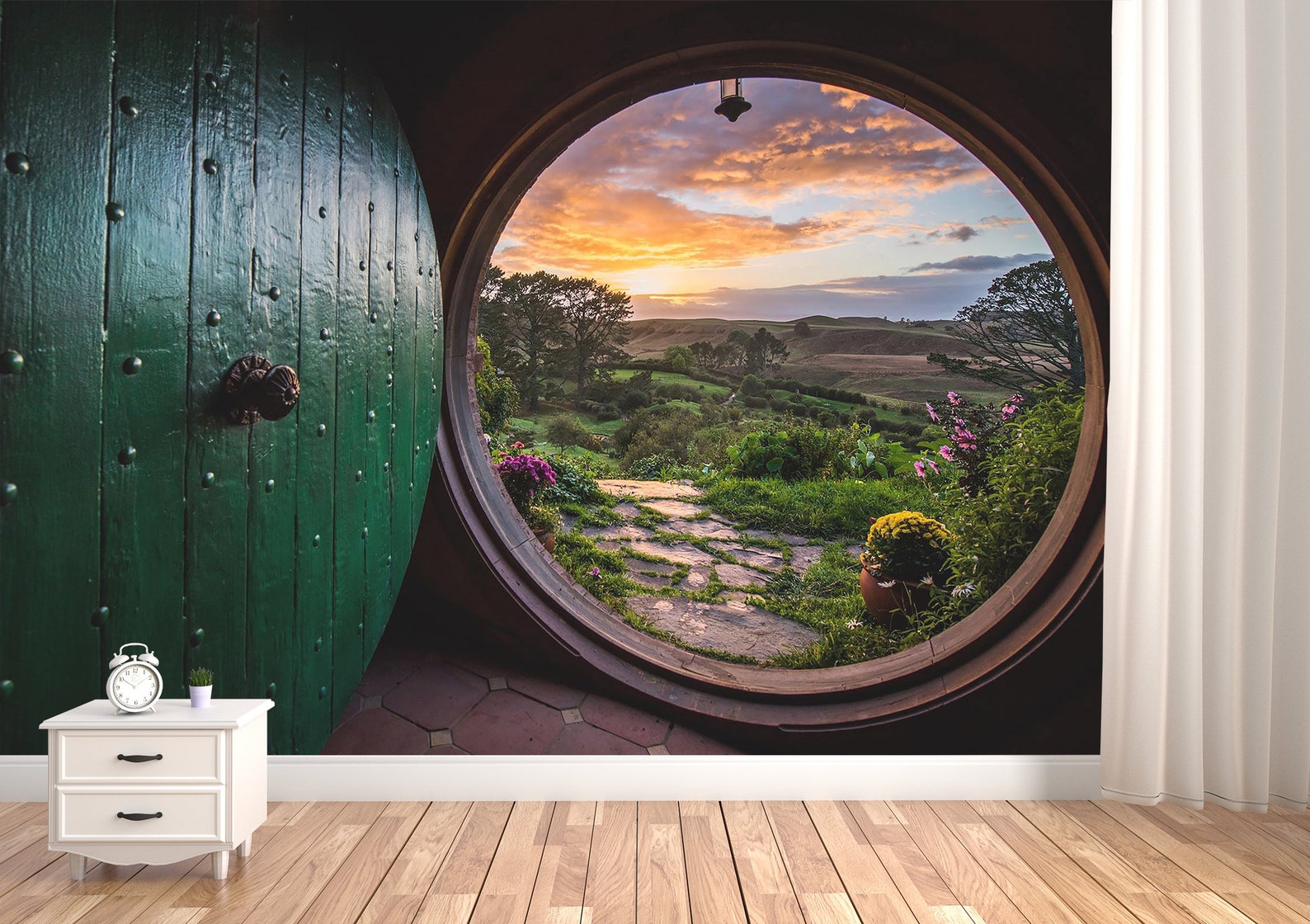 Wall Murals Hobbit House Mural Wallpaper Print Peel & - Etsy