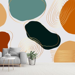 Large Spot Mural Wallpaper Peel & Stick / Traditional, Colorful Spots ...