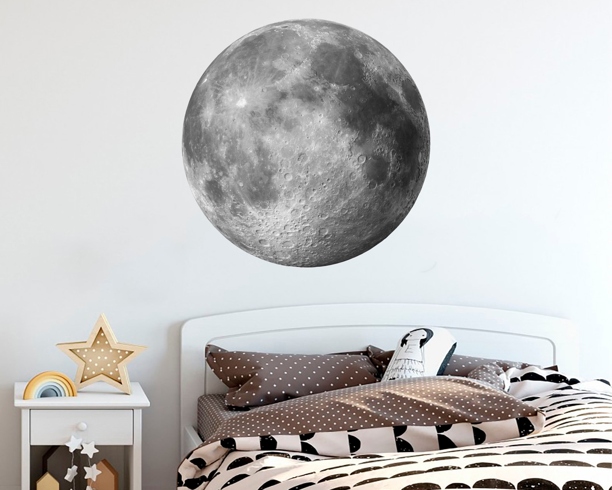 Full Moon Wall Decal Large Moon Wall Sticker Moon Wall Art Kids Bedroom ...