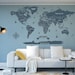 Extra Large World Map Decal Navy World Map Travel Map Decal - Etsy