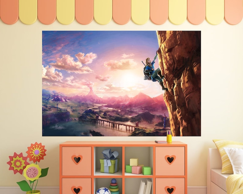 Zelda Wallpaper Zelda Mural Legend of Zelda Vinyl Wallpaper | Etsy