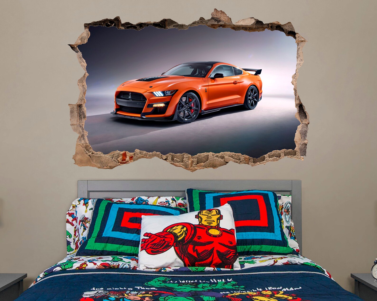 Ford Mustang Wall Sticker Muscle Car Wall Decal Car Wall - Etsy