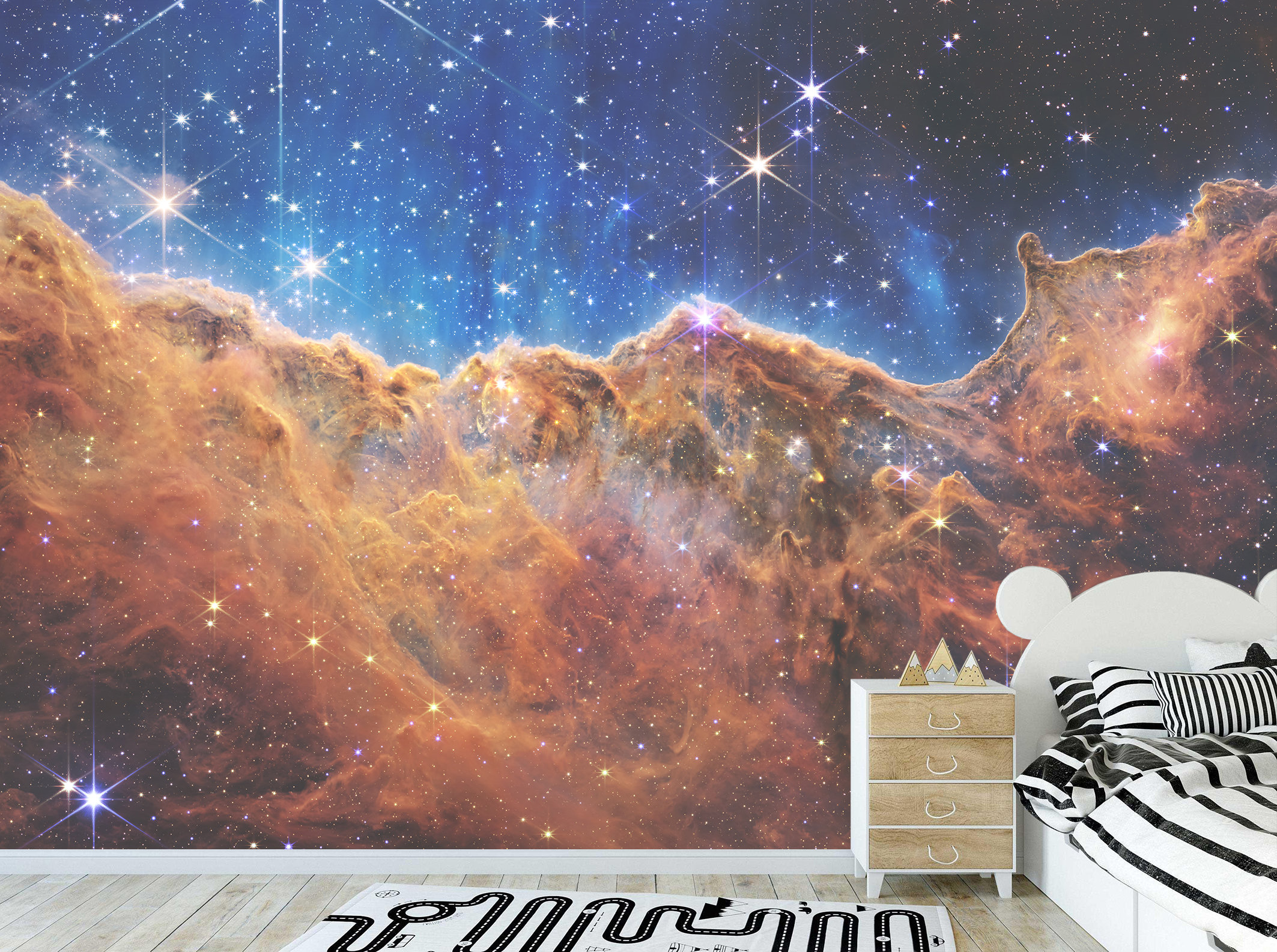 Fantasy Space Wallpaper Mural Bedroom Accent Wall Decor Galaxy Universe ...