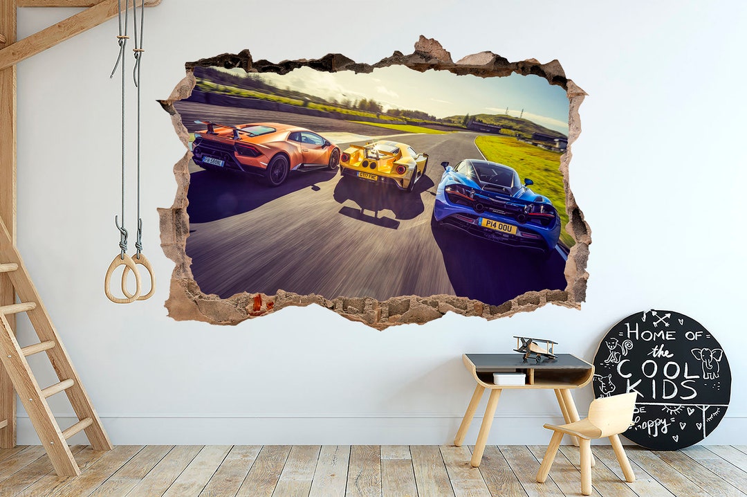 Cars Competition Wall Sticker Sport Cars Wall Decal Wall Decor Super ...