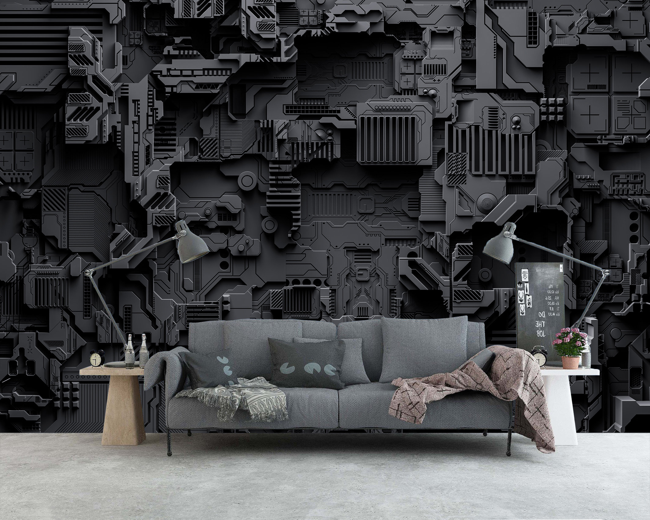 Abstract Graphics Wall Mural Computer Games Cyber Style - Etsy UK