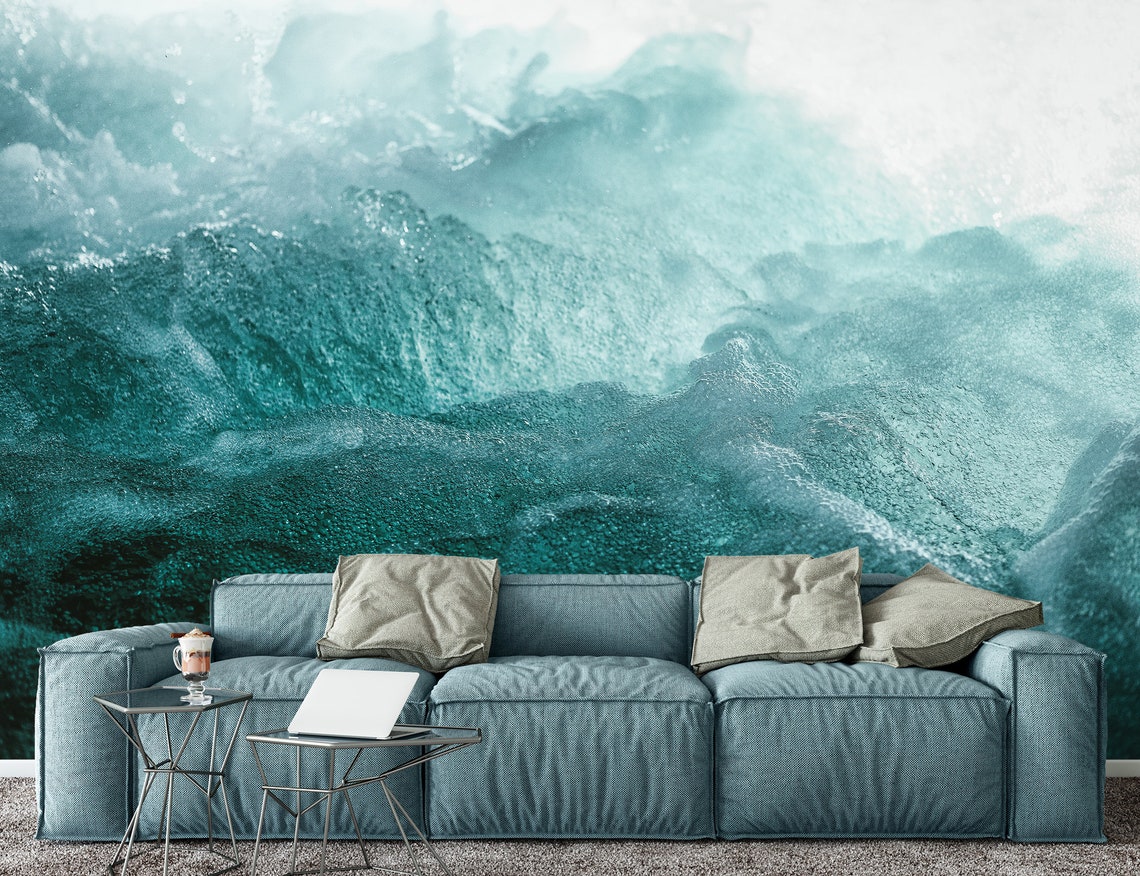 Water Mural Underwater Wallpaper Abstract Mural Sea Wave Wallpaper Sea ...