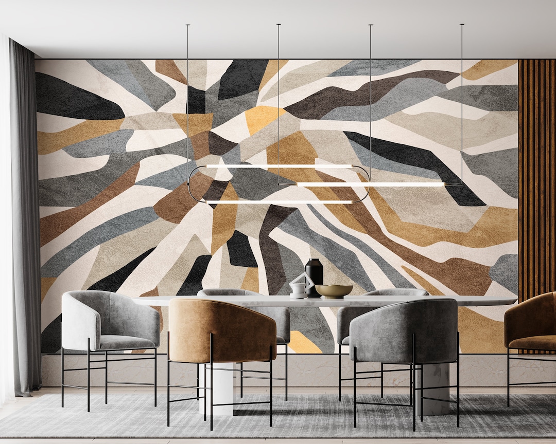 Abstract Geometric Art Wallpaper Living Room Wallpaper Office Geometry ...
