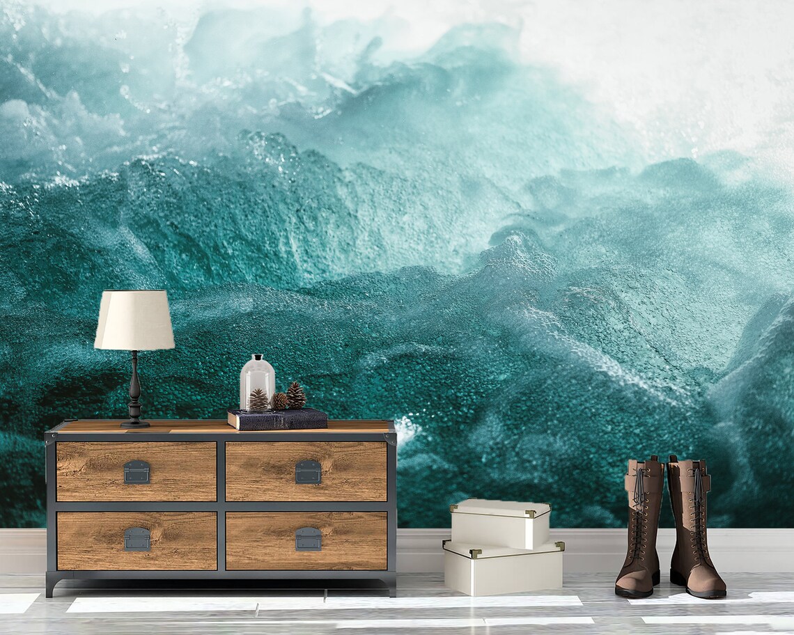 Water Mural Underwater Wallpaper Abstract Mural Sea Wave Wallpaper Sea ...