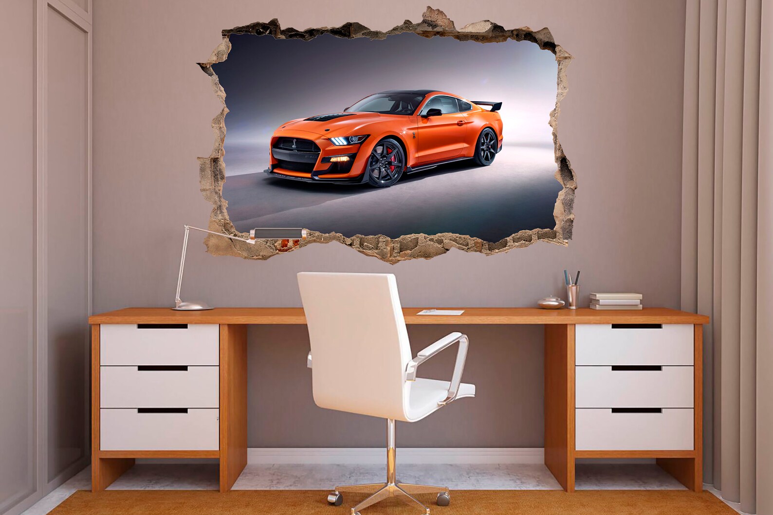 Ford Mustang Wall Sticker Muscle Car Wall Decal Car Wall - Etsy