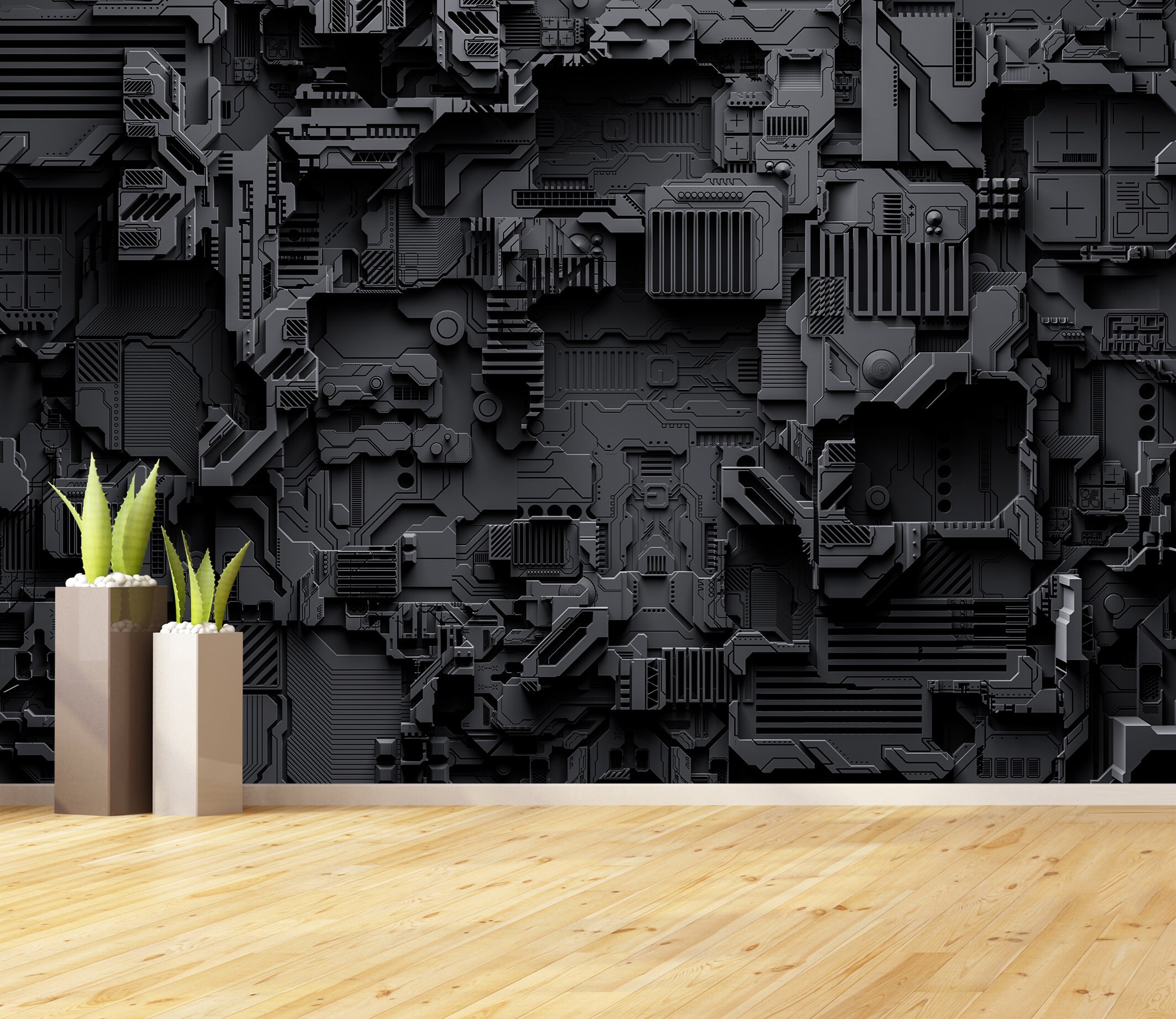 Abstract Graphics Wall Mural Computer Games Cyber Style - Etsy UK