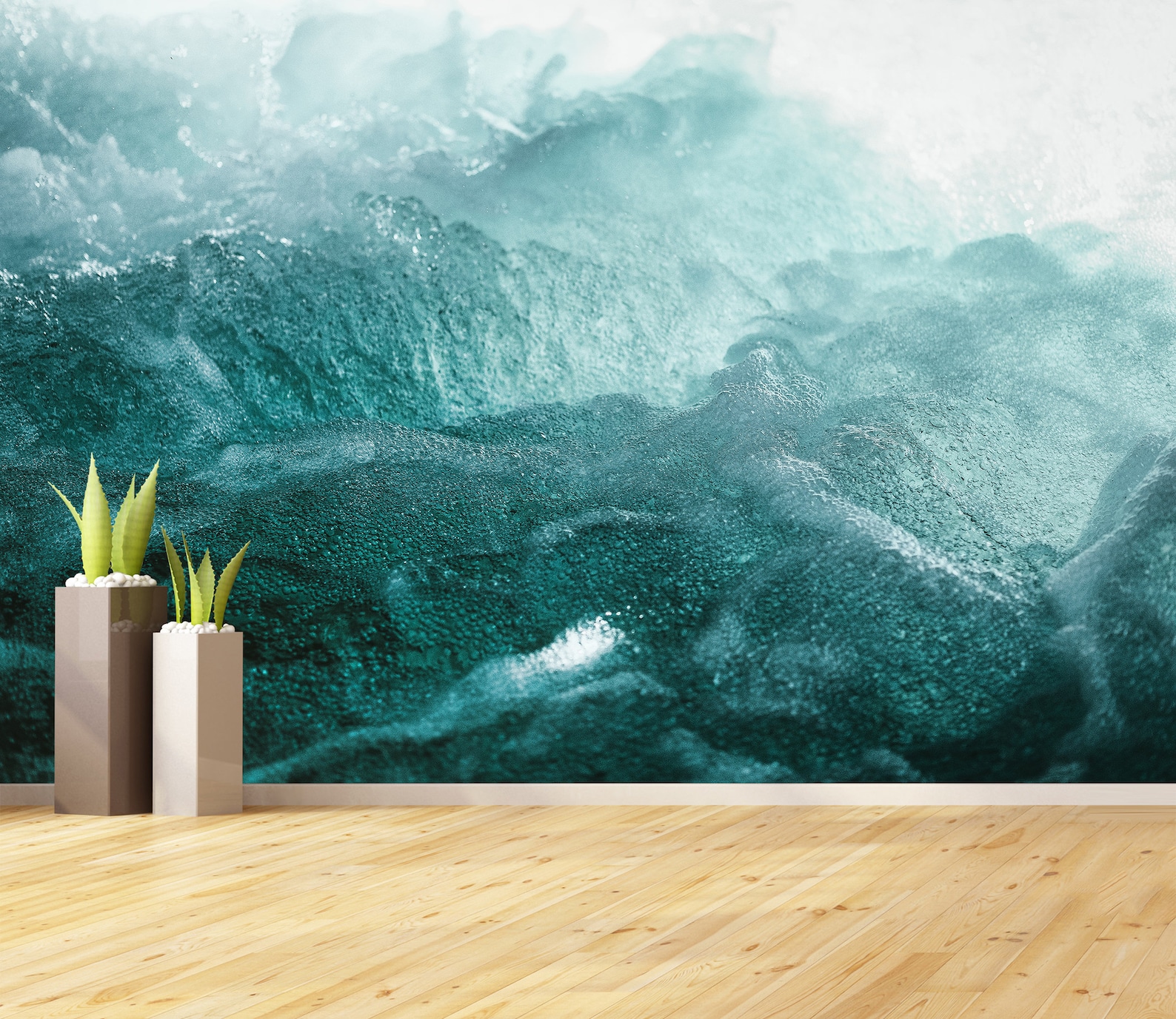Abstract Sea Water Wave Mural Wallpaper - Peel and Stick or Non-woven ...