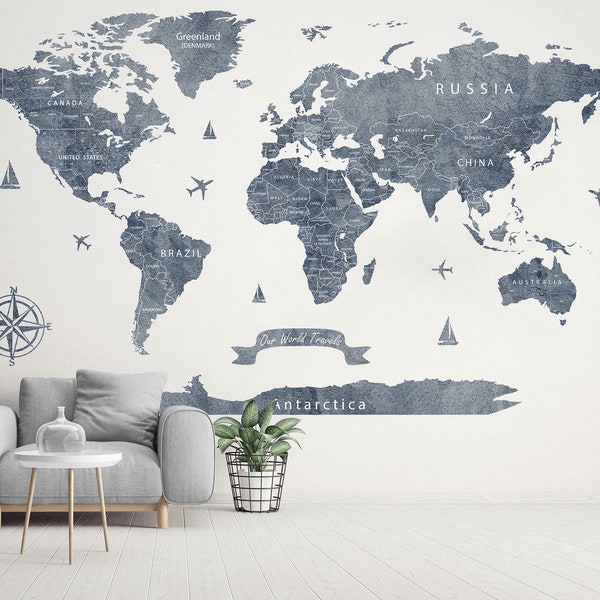 Map Wall Decal - Etsy