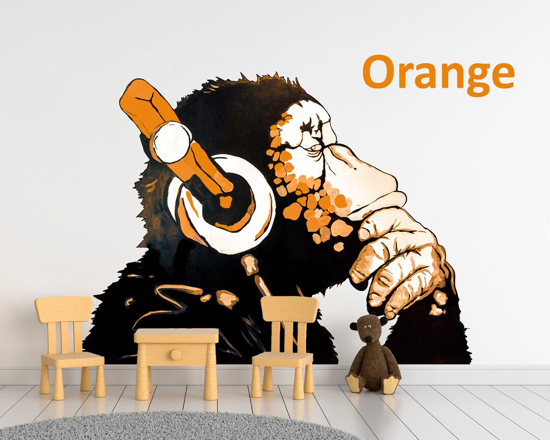 Graffiti Monkey Wall Decal Wall Sticker Monkey Wall Decor Street Art ...
