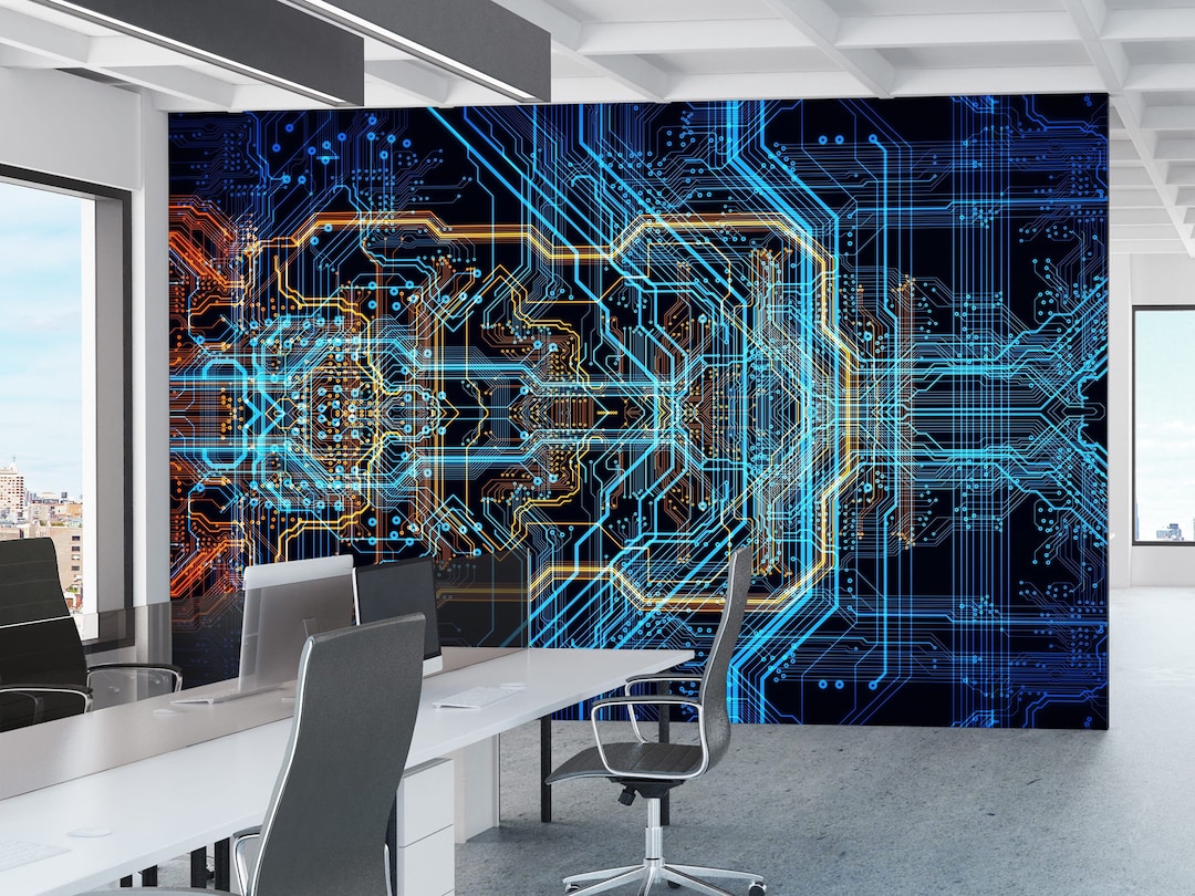Abstract Electronic Circuit Board Wall Mural Wallpaper IT Technology ...
