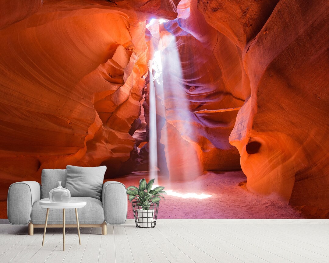 Antelope Canyon Red Rocks Wall Mural Orange Gorge Wallpaper - Etsy