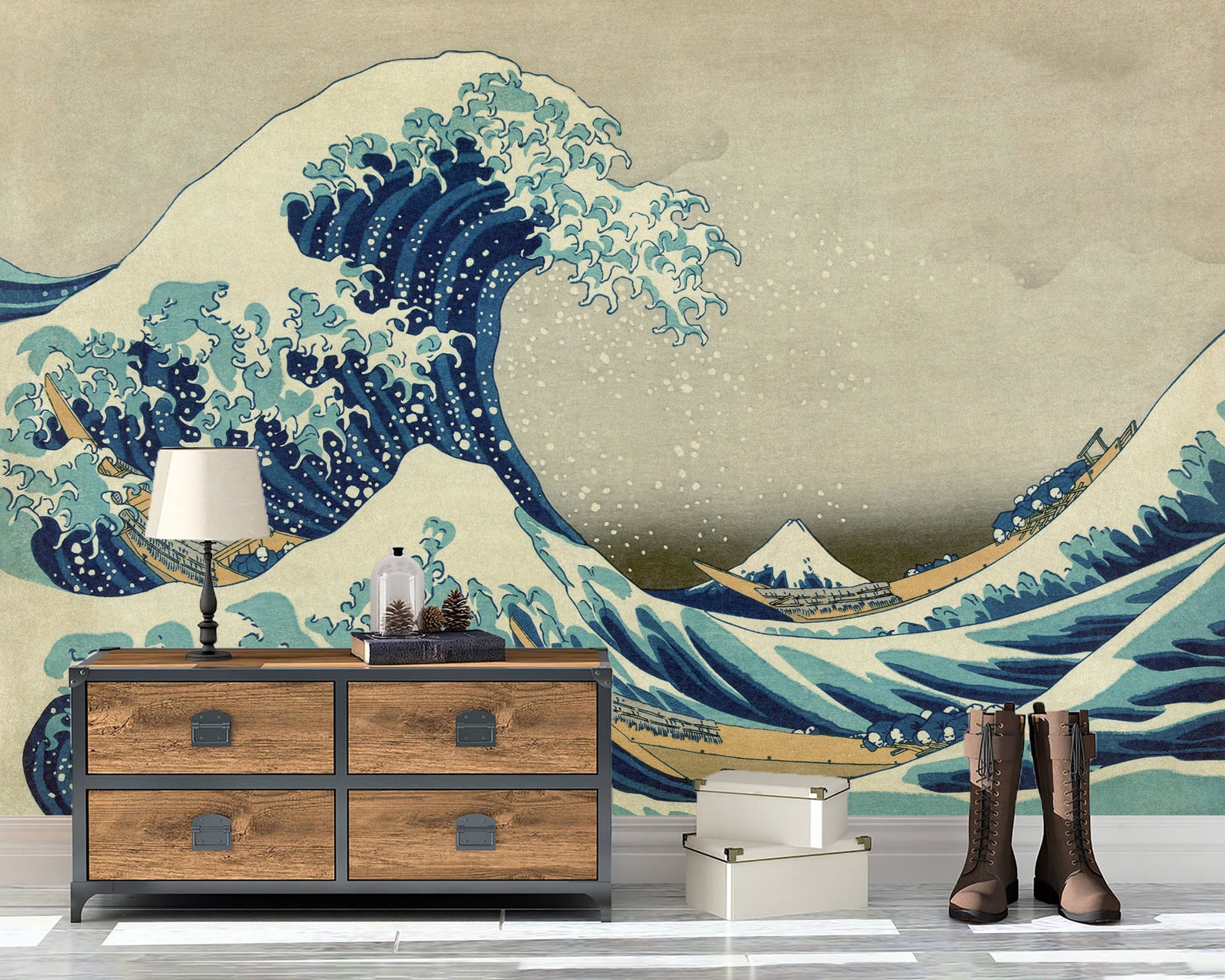 The Great-wave-off-kanagawa Mural Bedroom Wallpaper Peel and Stick ...
