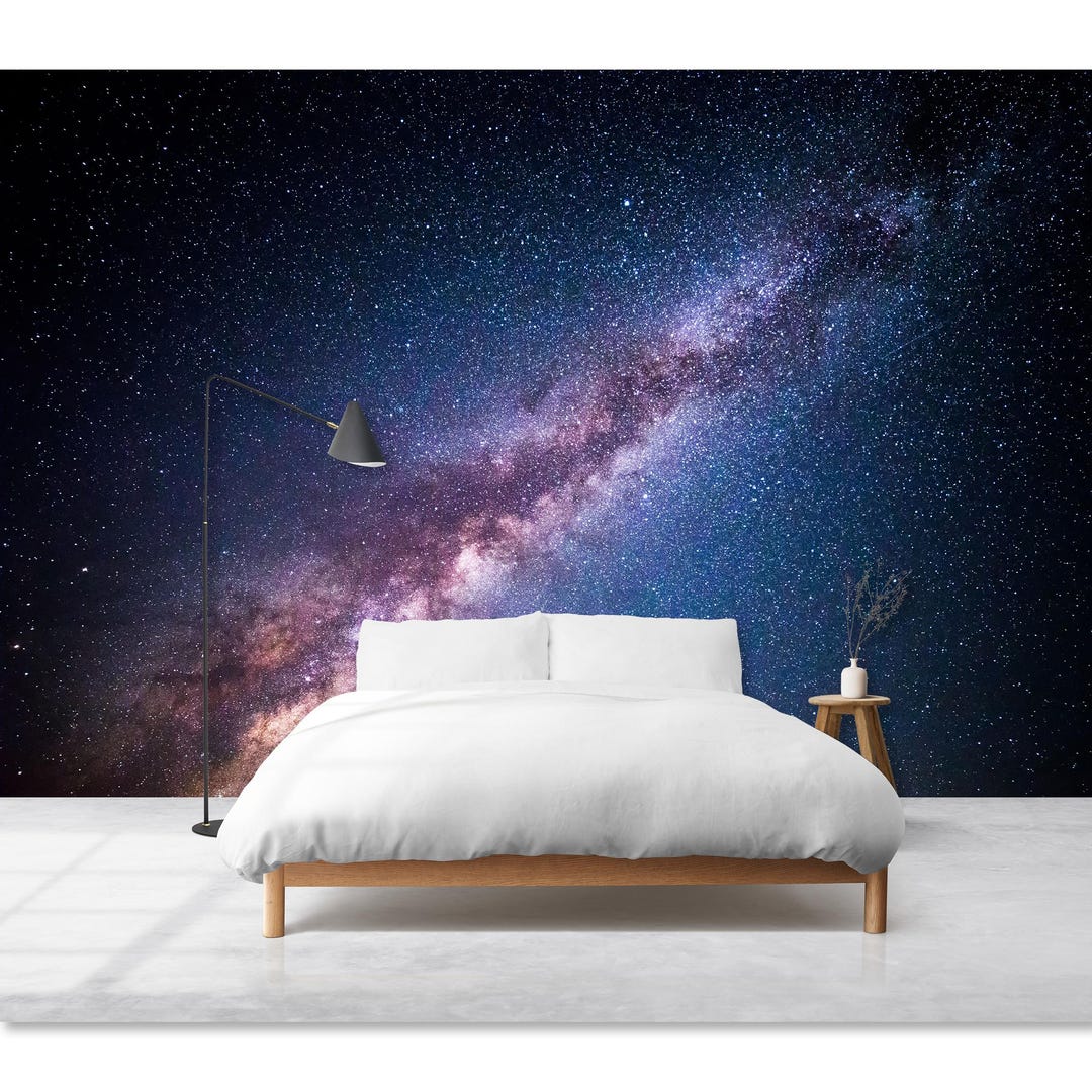 Space Galaxy Mural Stars Milky Way Wallpaper Print Peel and Stick ...