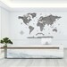 Extra Large World Map Wall Decal Grey World Map Wall Sticker Travel Map ...