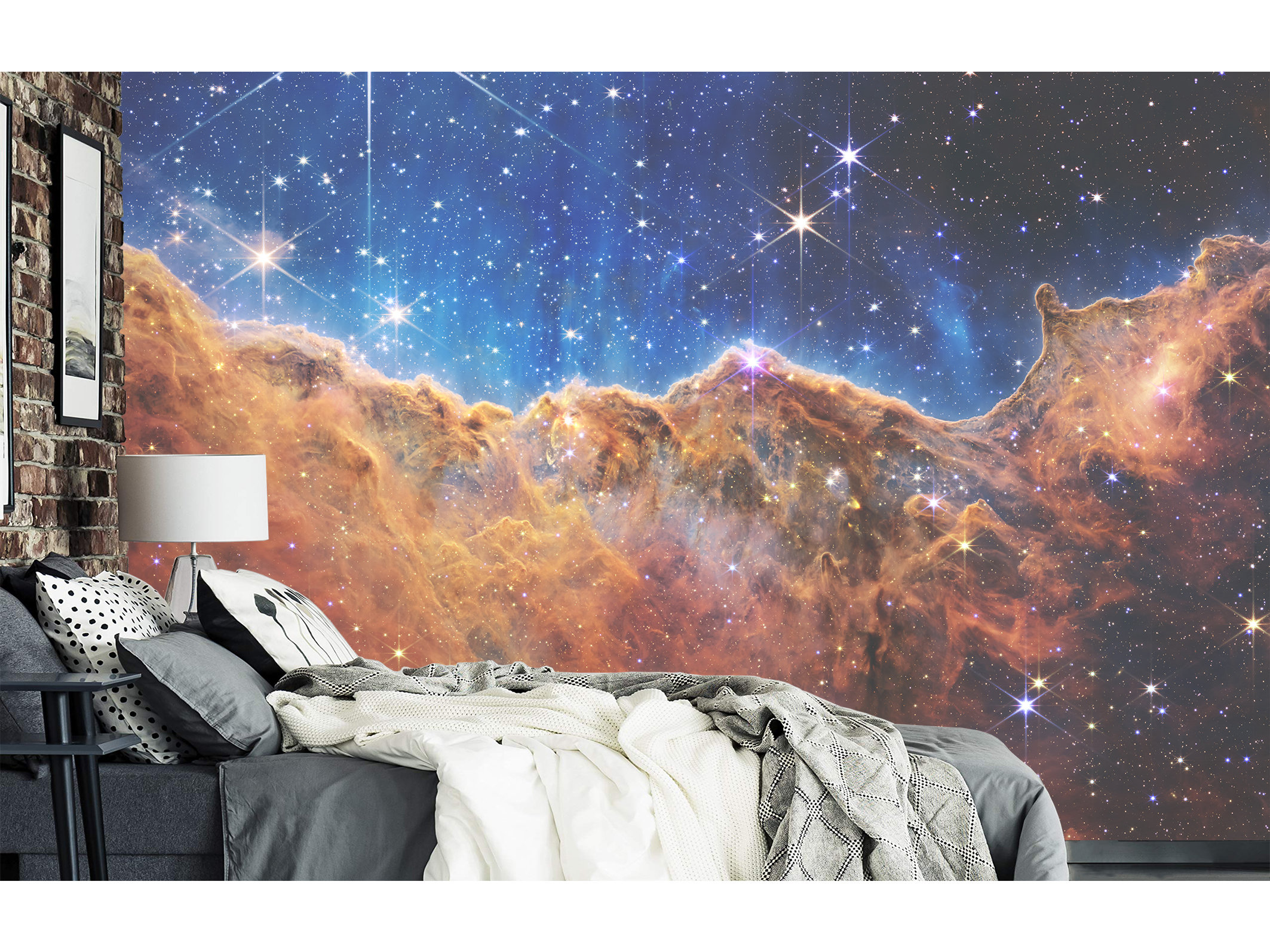 Fantasy Space Wallpaper Mural Bedroom Accent Wall Decor Galaxy Universe ...