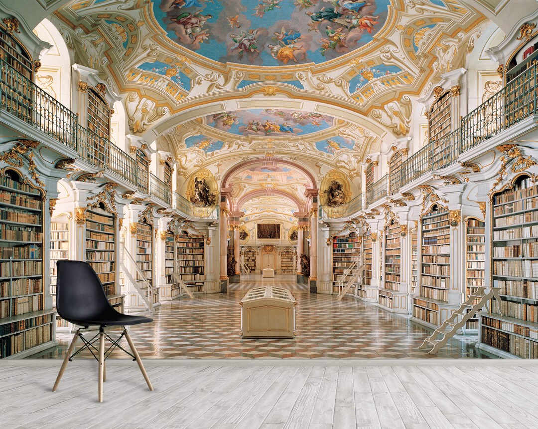 Books Library Wall Mural Old Library Peel and Stick Vinyl - Etsy