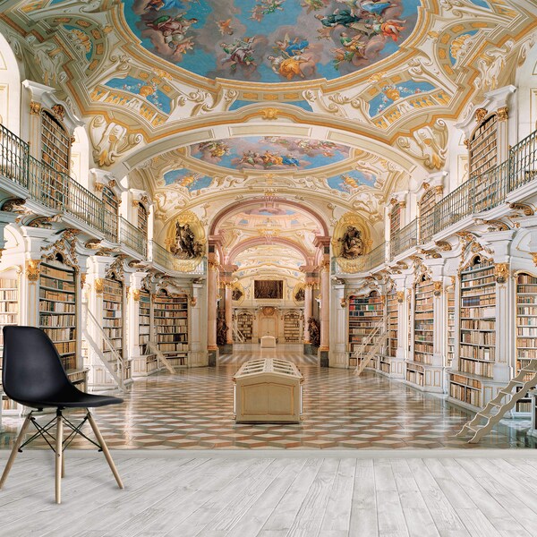 Library Wallpaper - Etsy