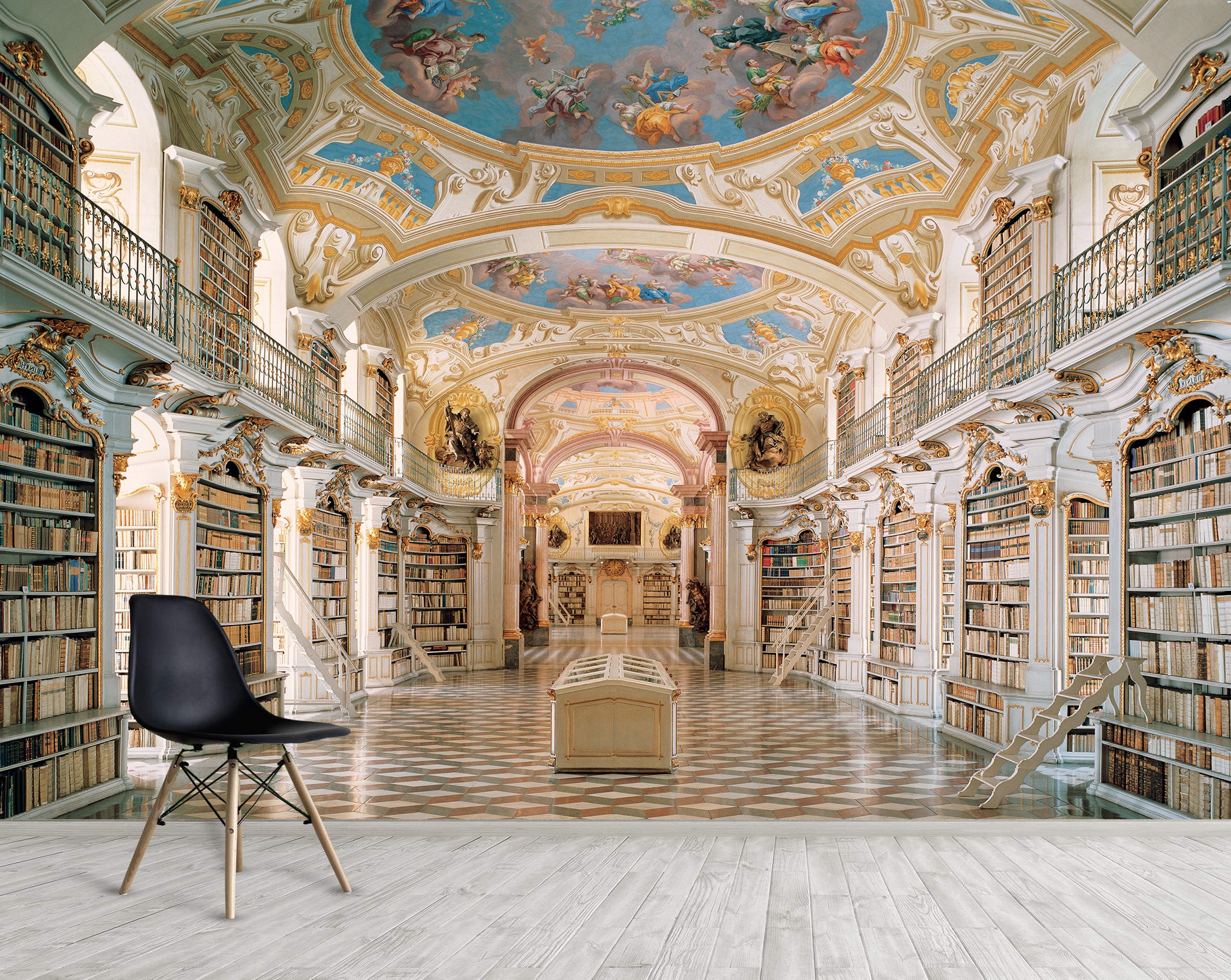 Books Library Wall Mural Old Library Peel and Stick Vinyl Wallpaper ...