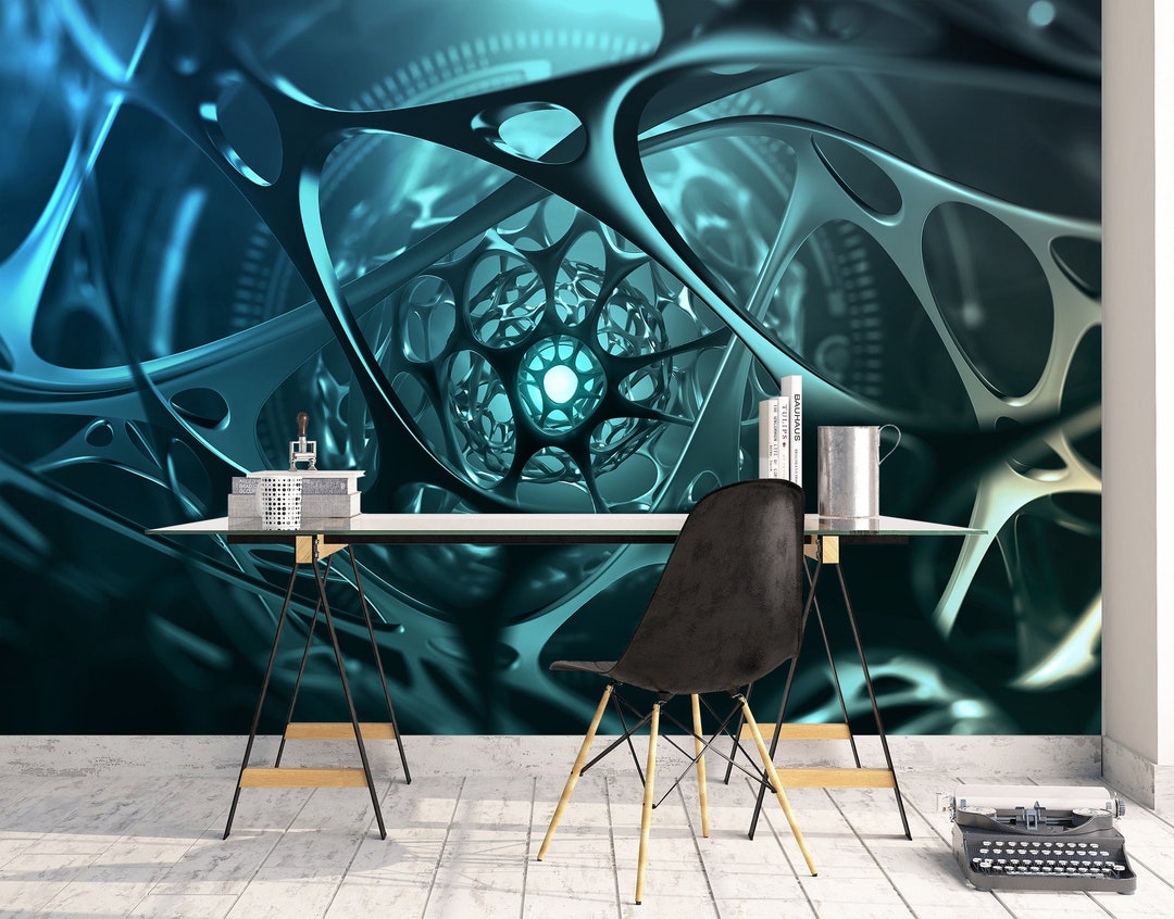 Abstract Artificial Neurons Wallpaper Peel and Stick Tech Wall - Etsy