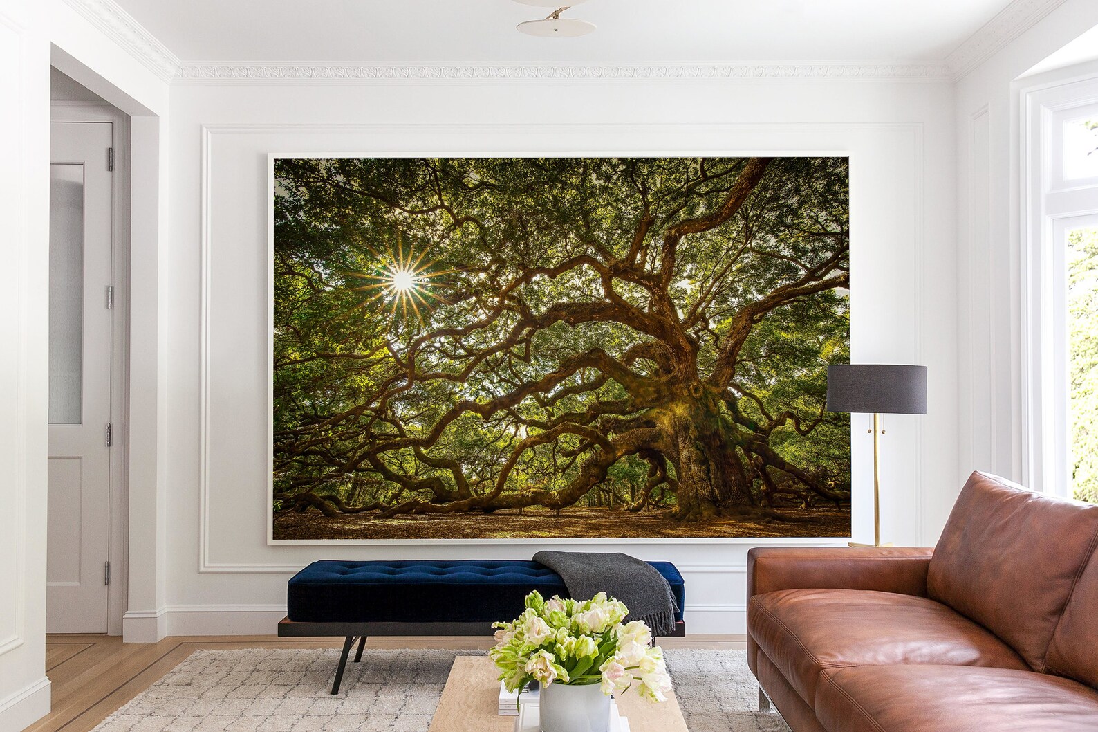 Old Oak Tree Vinyl Wallpaper Forest Wall Mural Forest - Etsy
