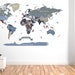 Extra Large World Map Decal Blue World Map Sticker Travel Map - Etsy