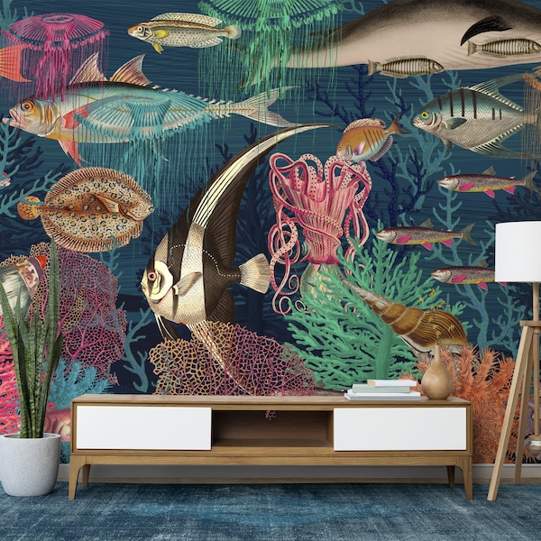 Fish Mural for Bathroom - Etsy