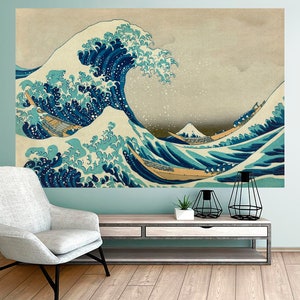 The Great Wave off Kanagawa Wall Mural Vinyl Print Wall Decal | Etsy UK