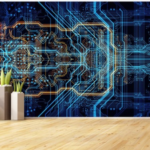 Abstract Electronic Circuit Board Wall Mural Wallpaper IT Technology ...