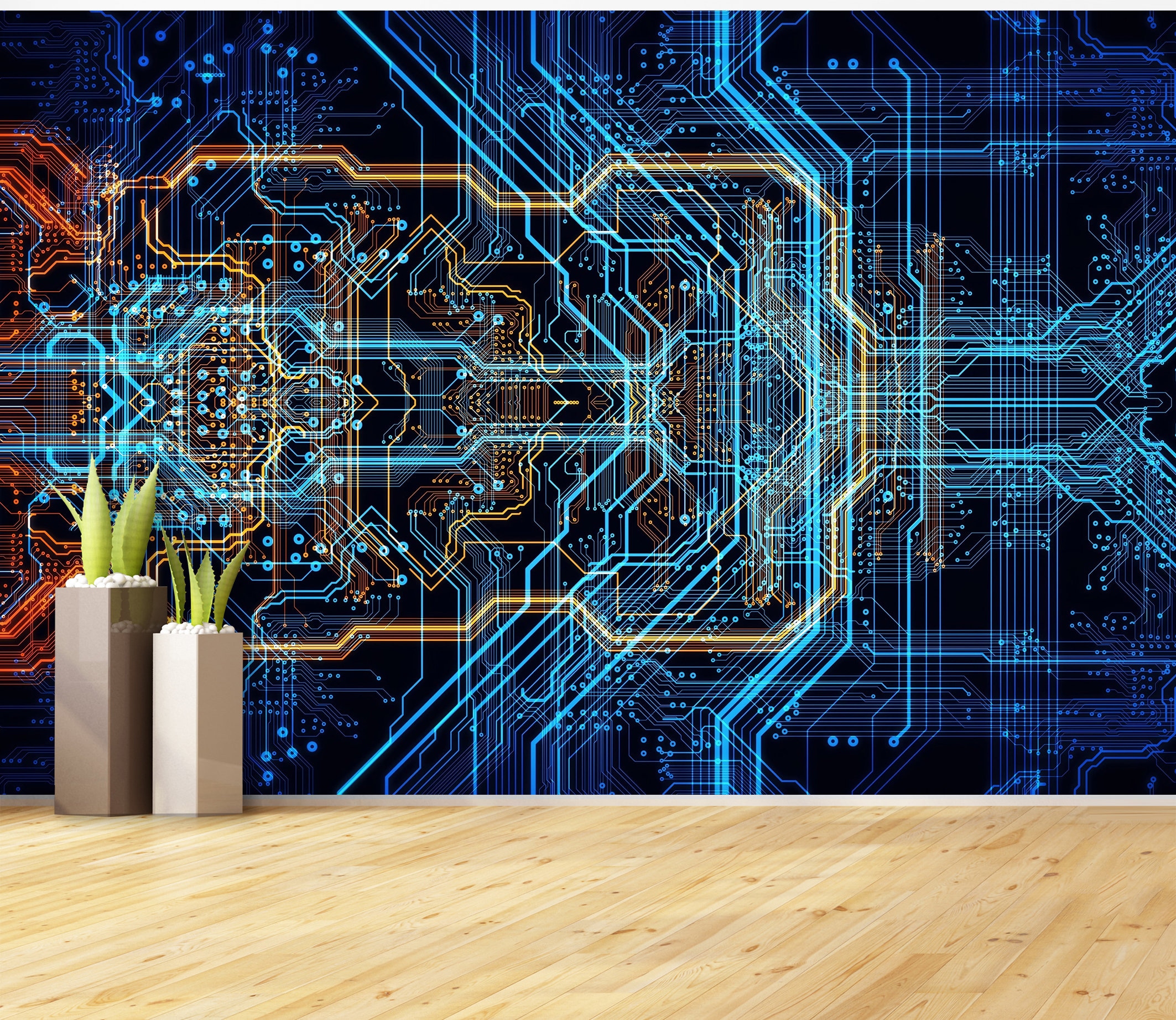 Abstract Electronic Circuit Board Wall Mural Wallpaper IT Technology ...