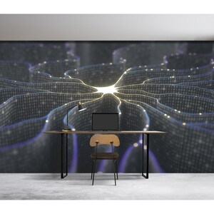 Artificial Intelligence Theme Wallpaper Peel and Stick Tech Wall Mural ...