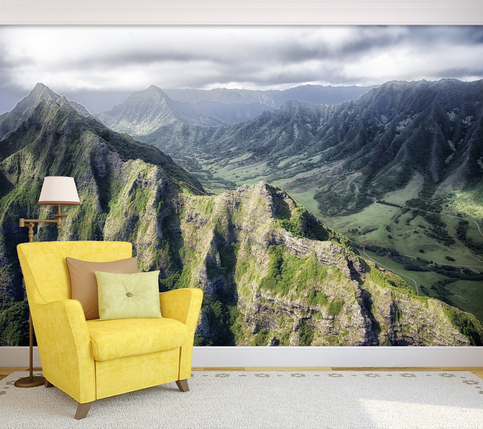 Wilderness Mountains Wall Mural Peel and Stick Landscape | Etsy