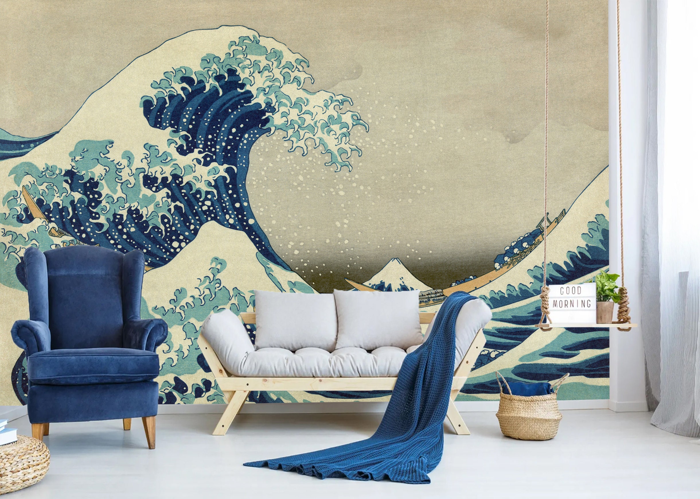 Kanagawa Hokusai Mural Hokusai The Great Wave Wallpaper, Japanese Waves ...