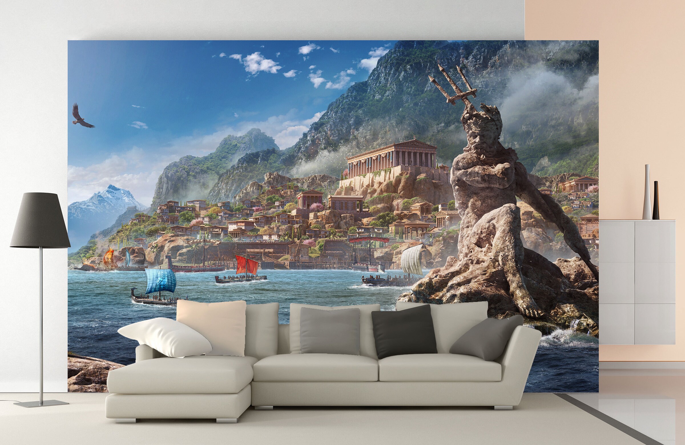 Poseidon Mural Wallpaper Peel and Stick Vinyl Wallpaper - Etsy Australia
