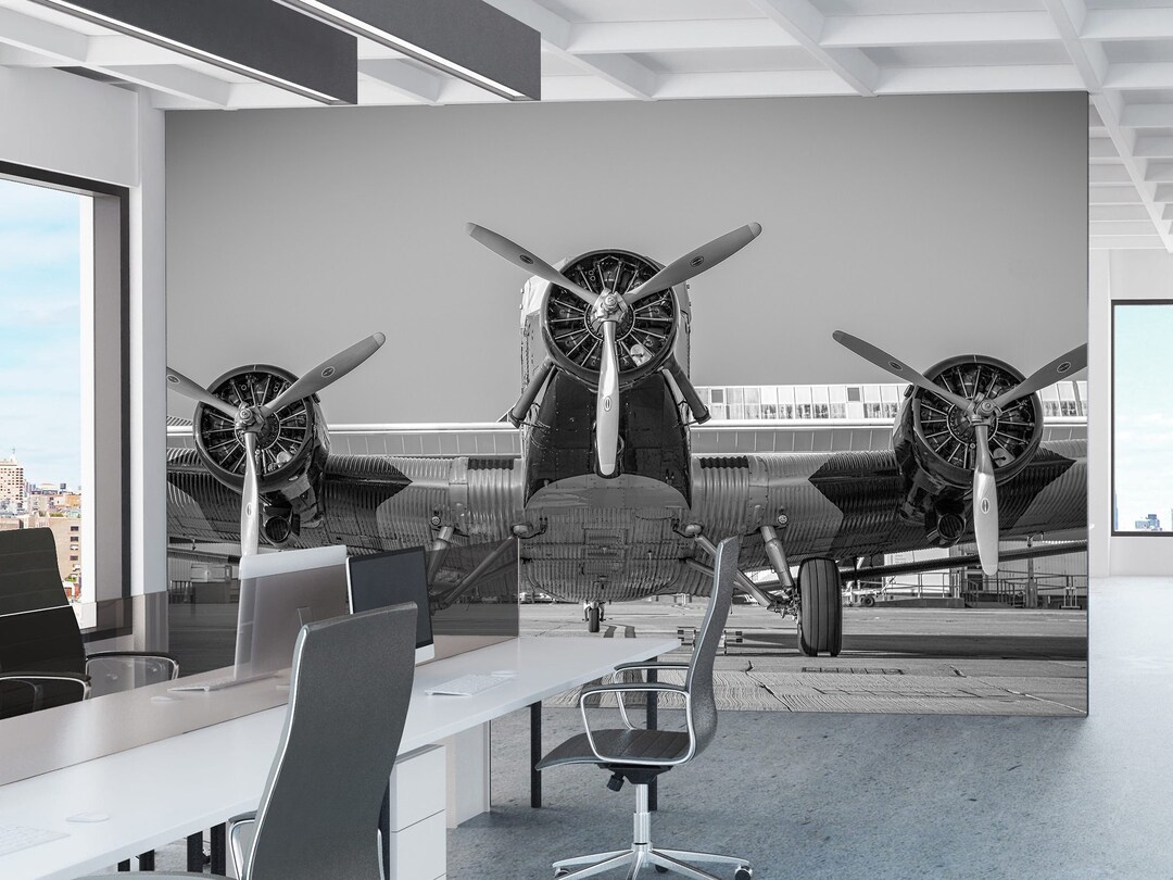 Propeller Airplane Technique Wall Mural Peel and Stick - Etsy
