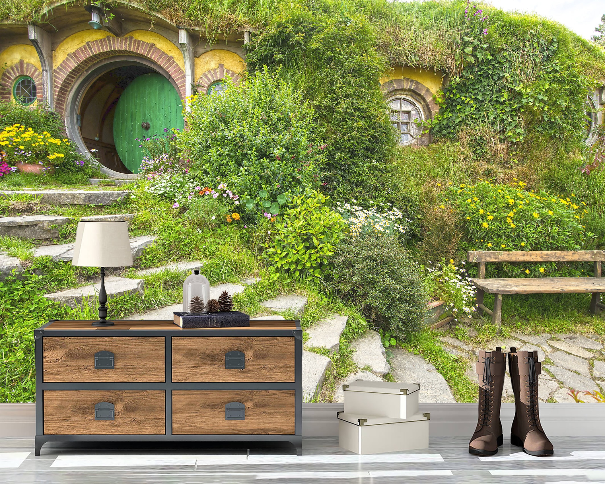 Wall Murals Hobbit House Mural Wallpaper Print Peel & - Etsy Canada