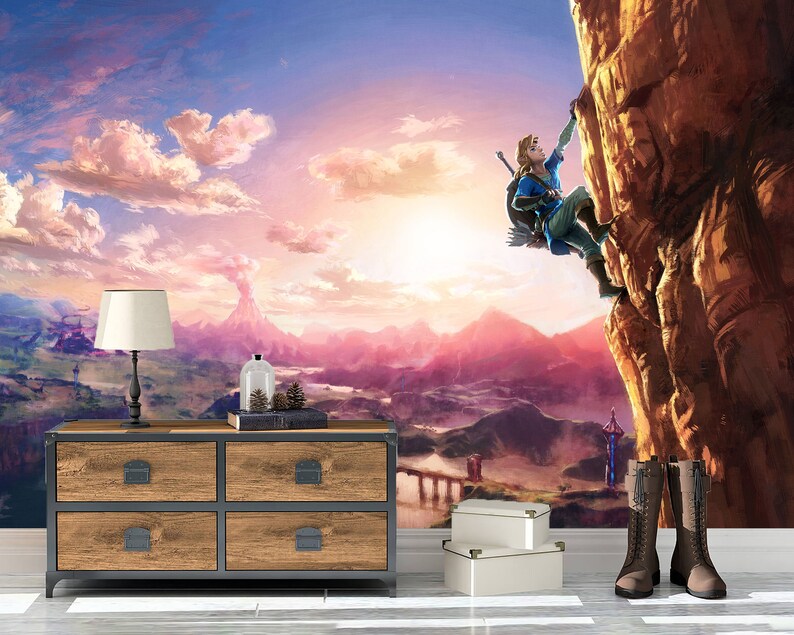 Zelda Wallpaper Zelda Mural Legend of Zelda Vinyl Wallpaper | Etsy