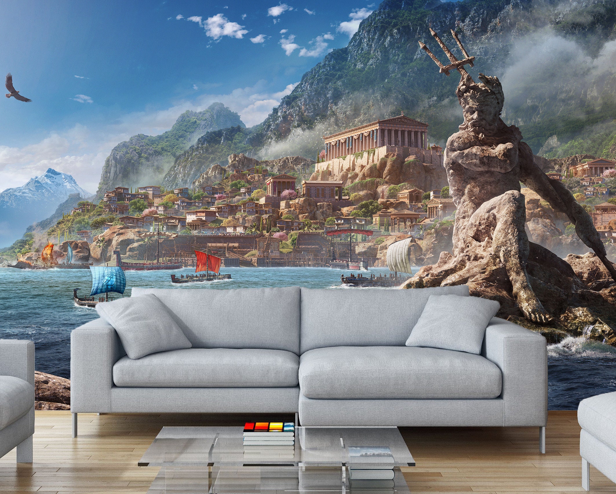 Poseidon Mural Wallpaper Peel and Stick Vinyl Wallpaper - Etsy Australia