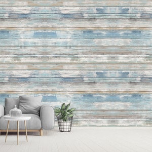 Wood texture mural Distressed wood Vinyl wallpaper Shiplap | Etsy