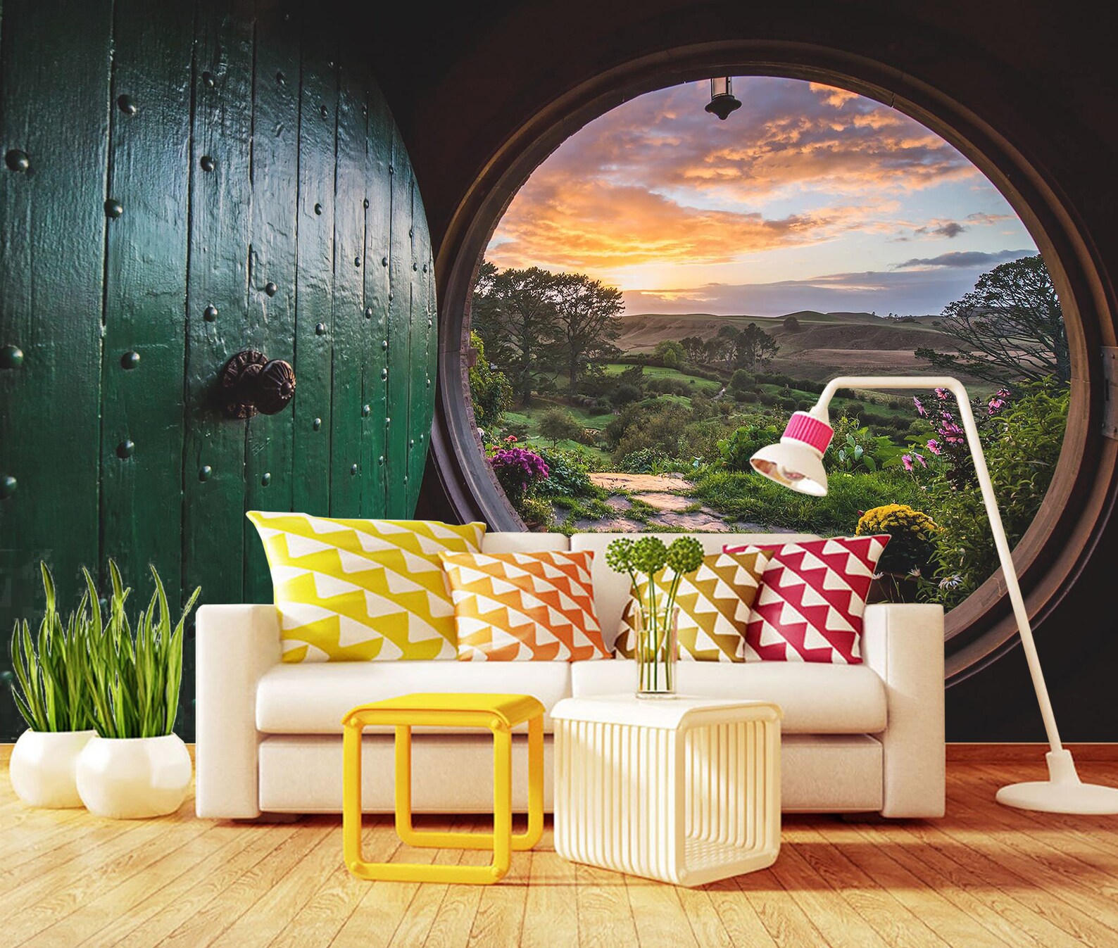 Wall Murals Hobbit House Mural Wallpaper Print Peel & - Etsy