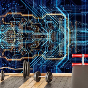 Abstract Electronic Circuit Board Wall Mural Wallpaper IT Technology ...