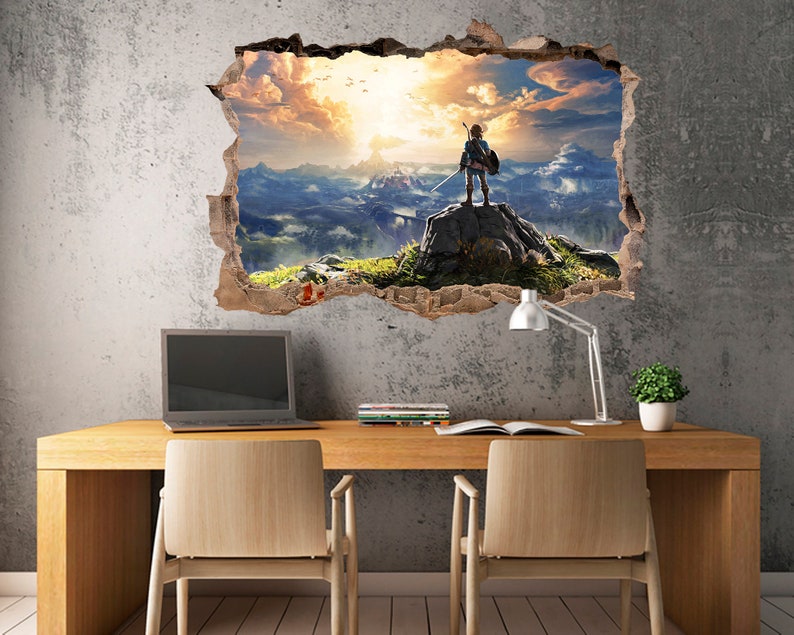 Zelda Wall Decal Video Game Print Zelda Sticker Zelda Wall Decor Video ...